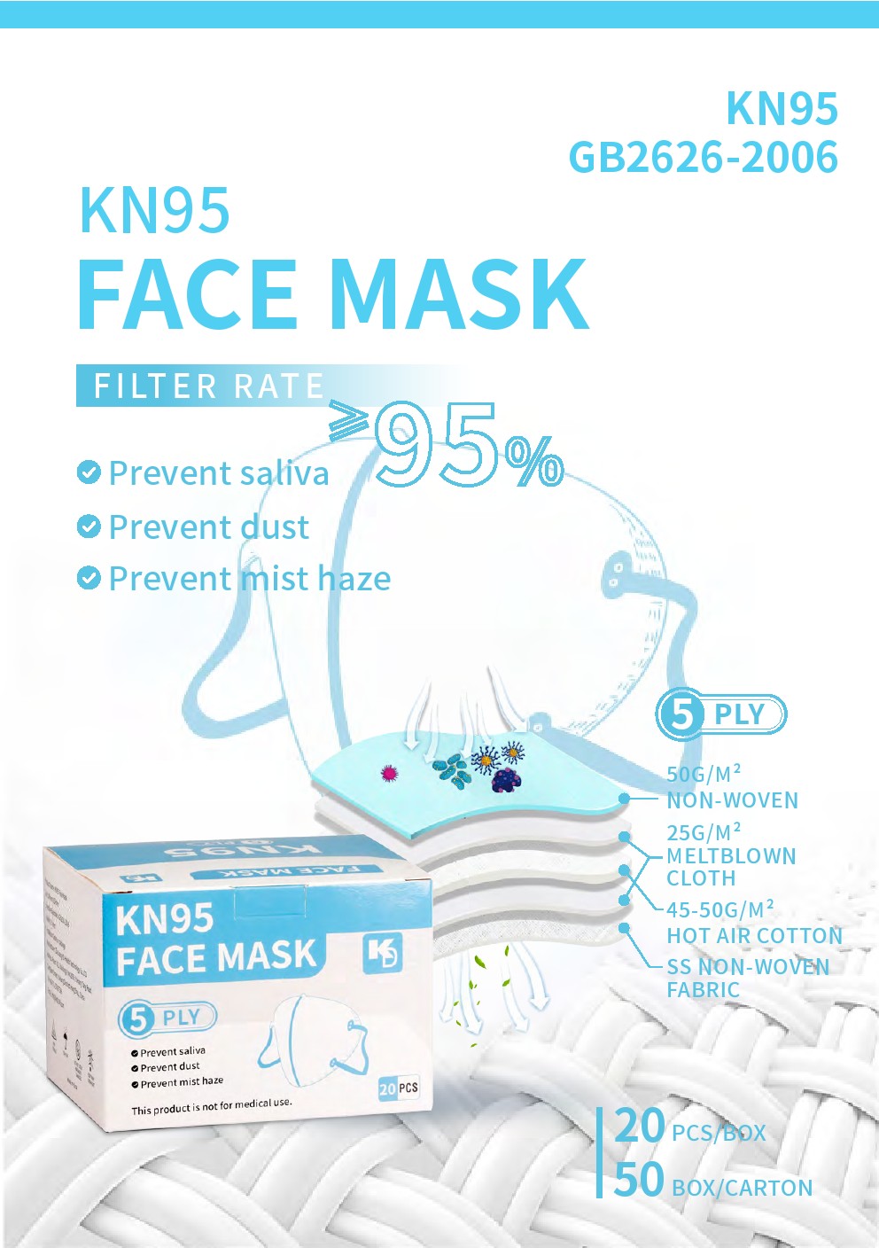KN 95 protective face mask - KD（World Wide）